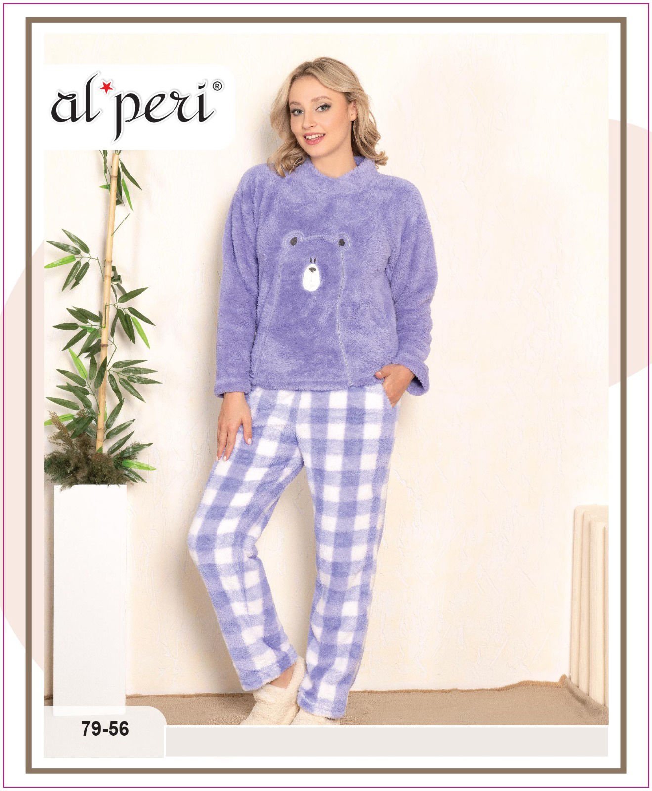 Alperi 79-56 Polar Bayan Uzun Kollu Pijama Takımı 4'lü
