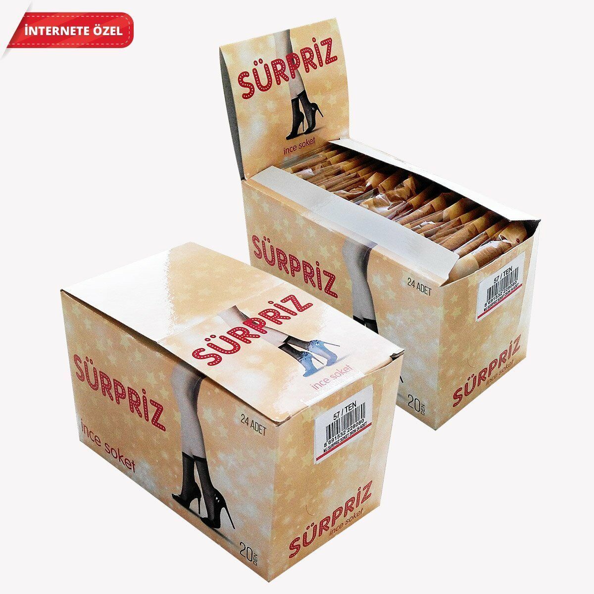 Sürpriz 20 Den İnce Soket 24'lü SİYAH(500) - Std
